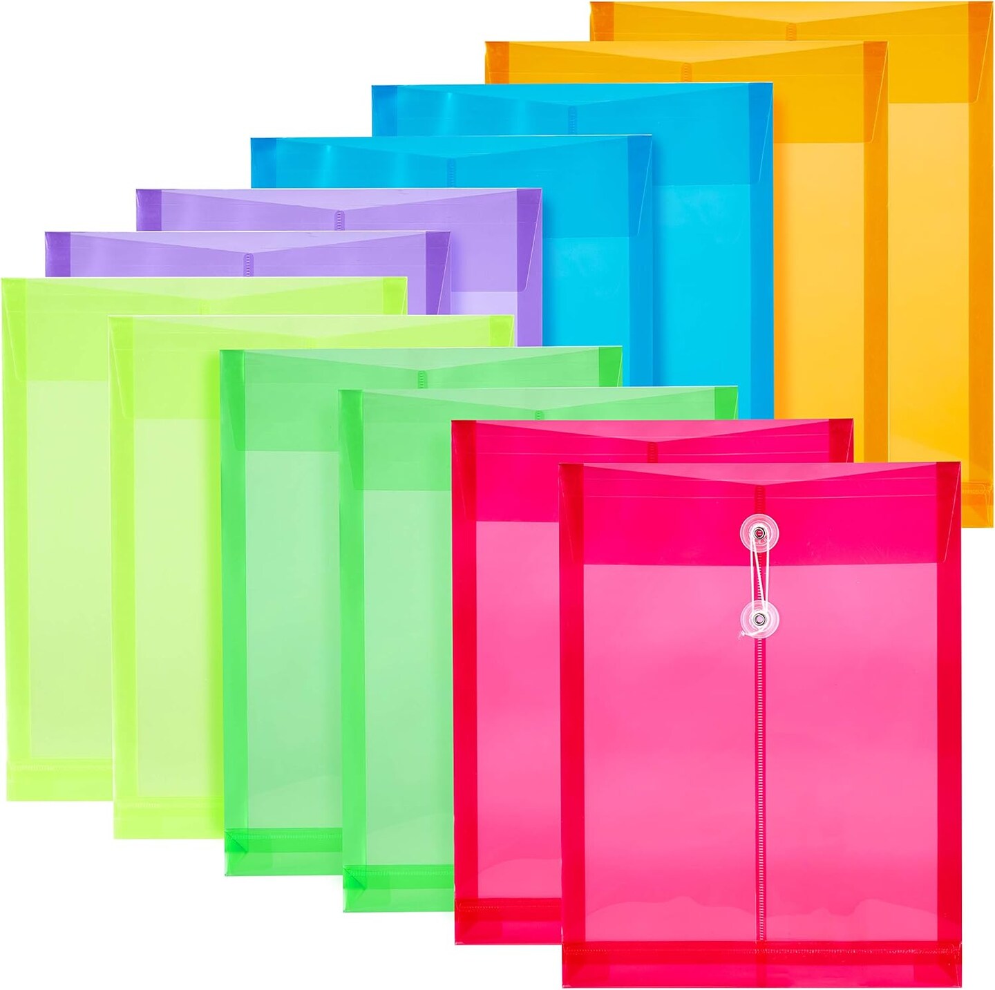 12 Pack Assorted Colors Plastic Envelopes | Michaels