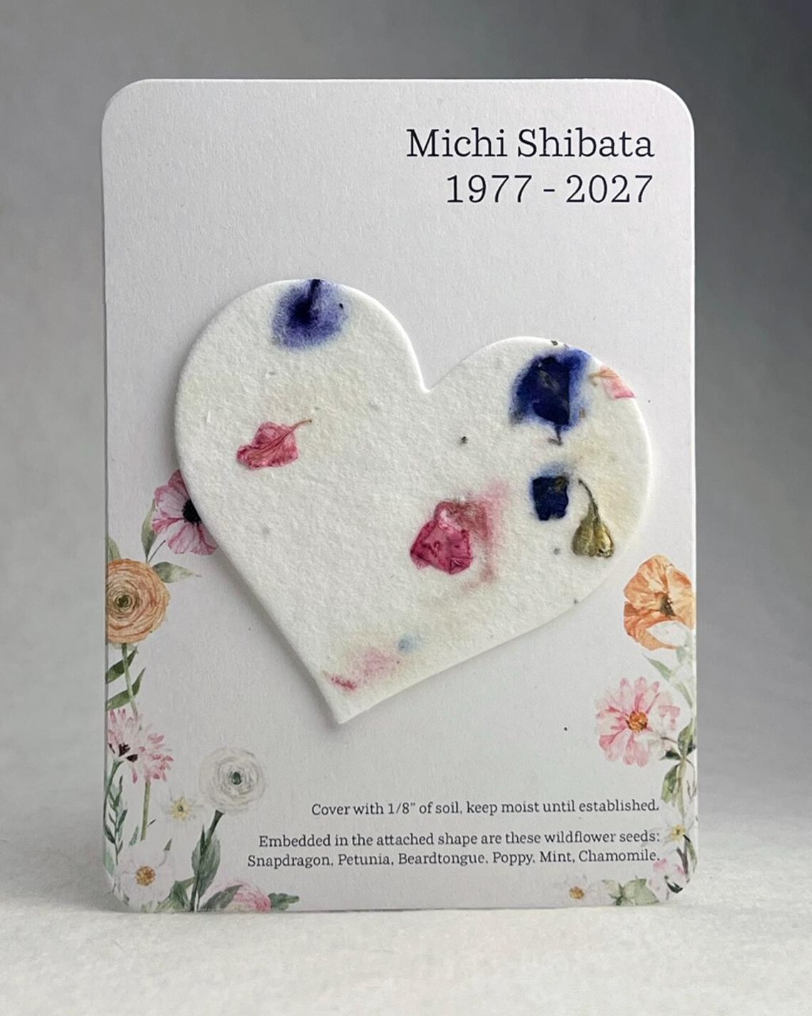 Custom Recycled Cards with Wildflower Seed Paper Heart - Custom ...