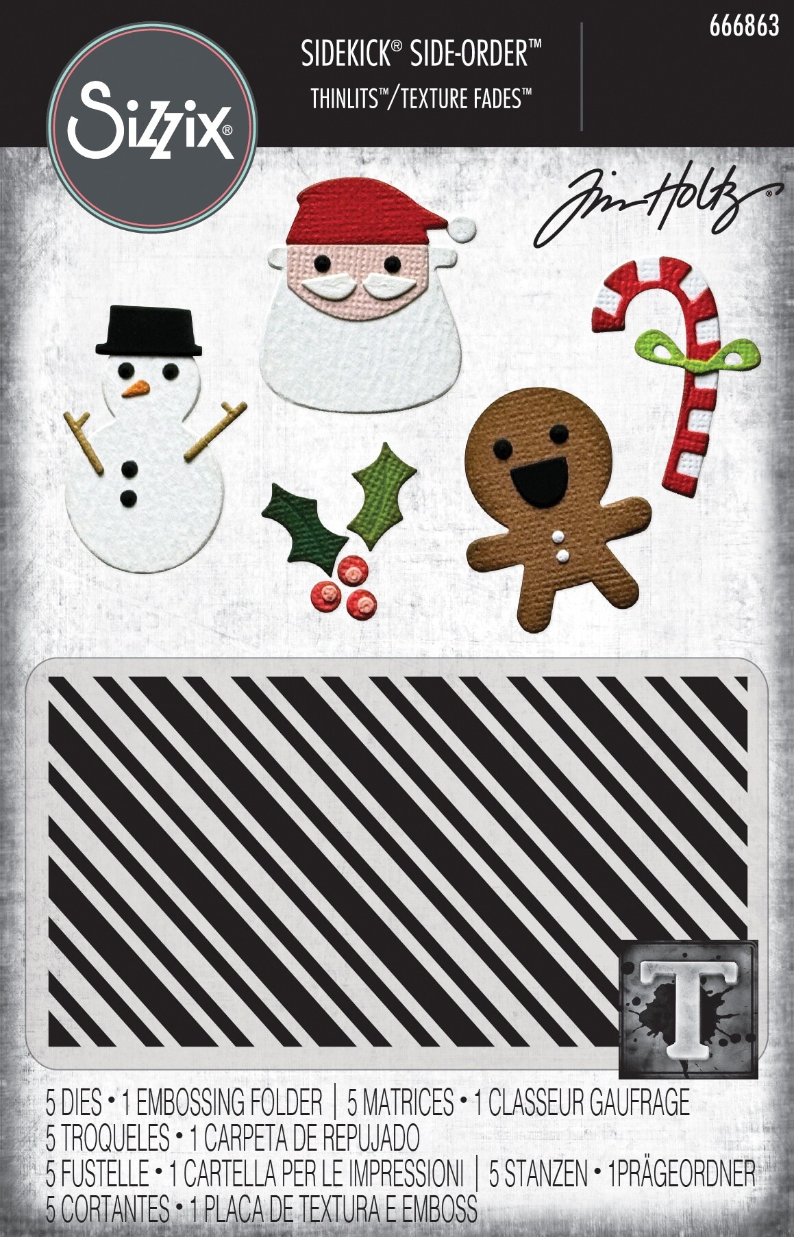 Sizzix Sidekick Texture Fades Embossing Folder By Tim Holtz -Christmas ...