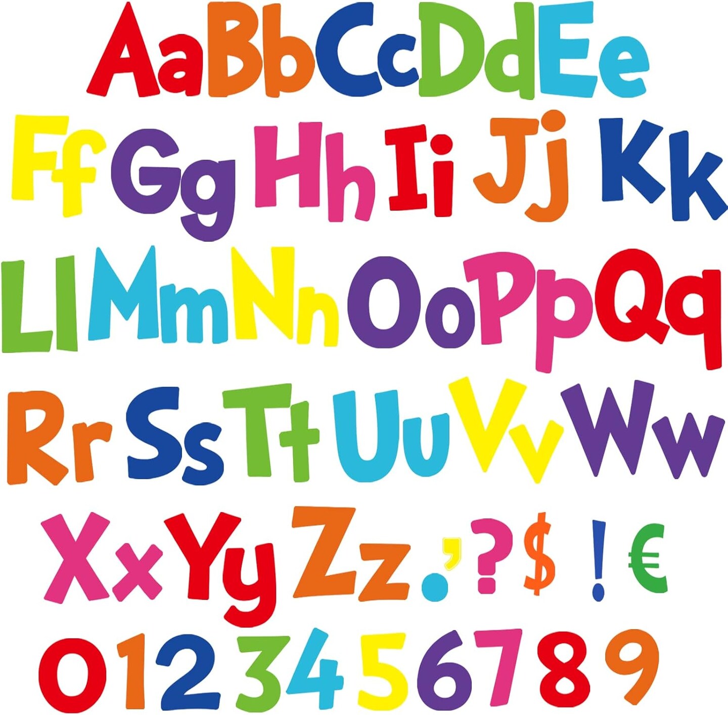 268 Pcs 5 Inch Colorful Bulletin Board Letters Combo Set, Chalkboard ...