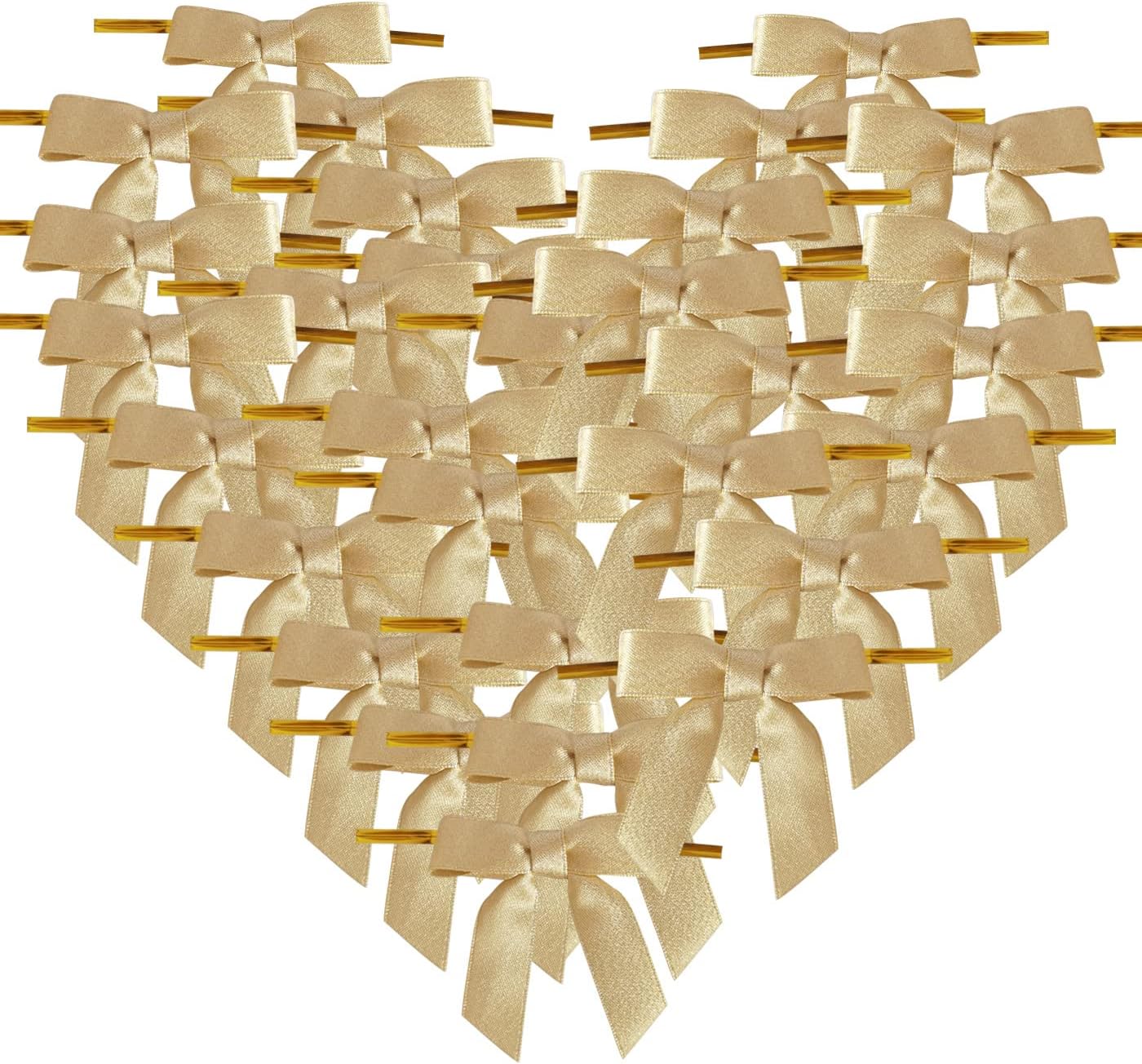 50pcs 2-1/2" Gold Satin Ribbon Bows | Michaels