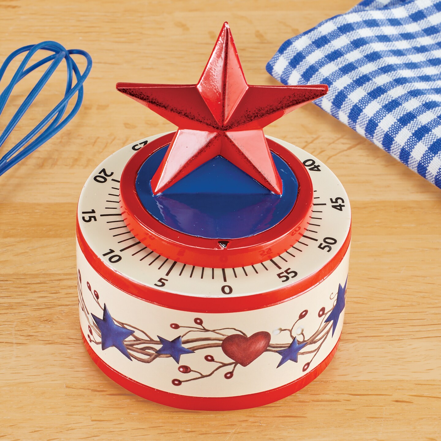 Collections Etc Hand-Painted Patriotic Primitive Americana Star Kitchen ...