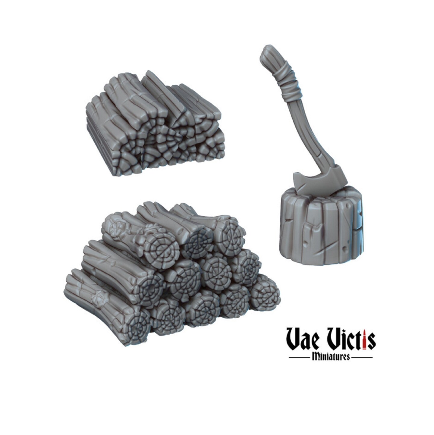 3pc Wood Pieces and Forest Set for DnD 28 32mm Scale 3D Printed Scatter ...