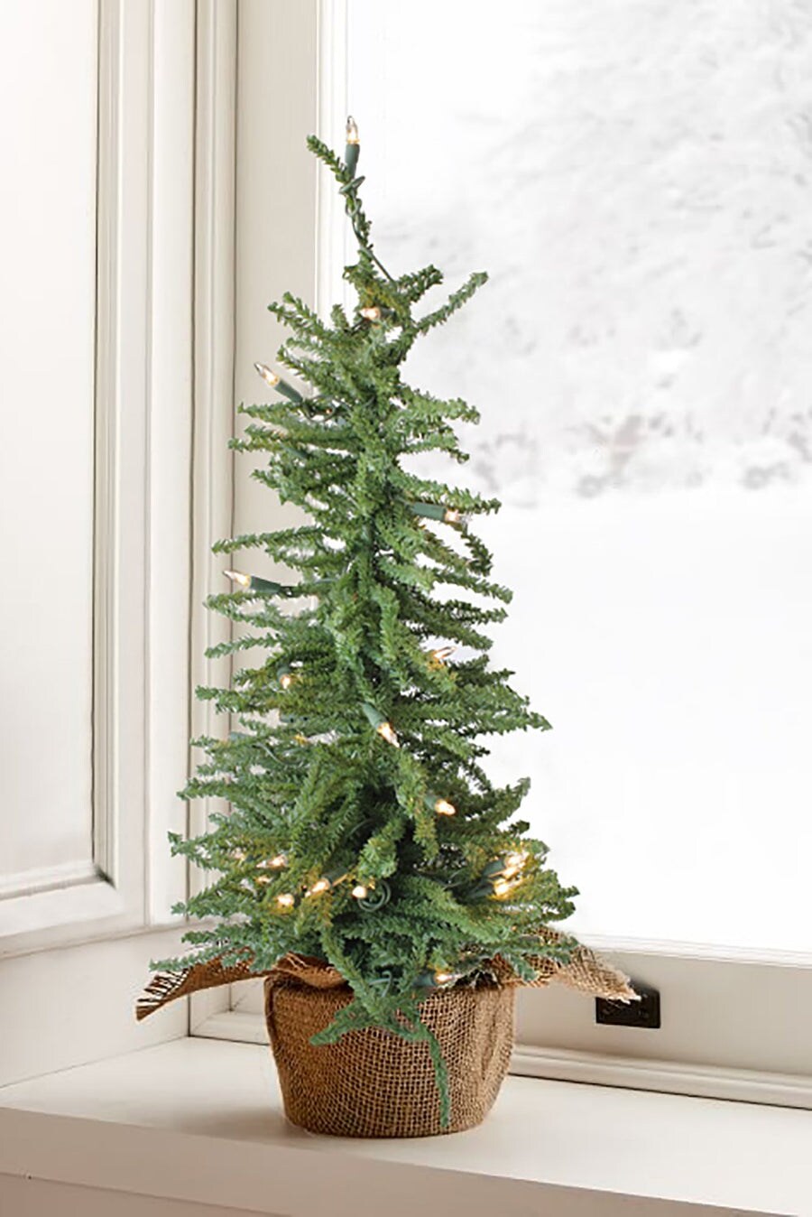 2' Pre-Lit Tabletop Tree with Burlap Base | Michaels