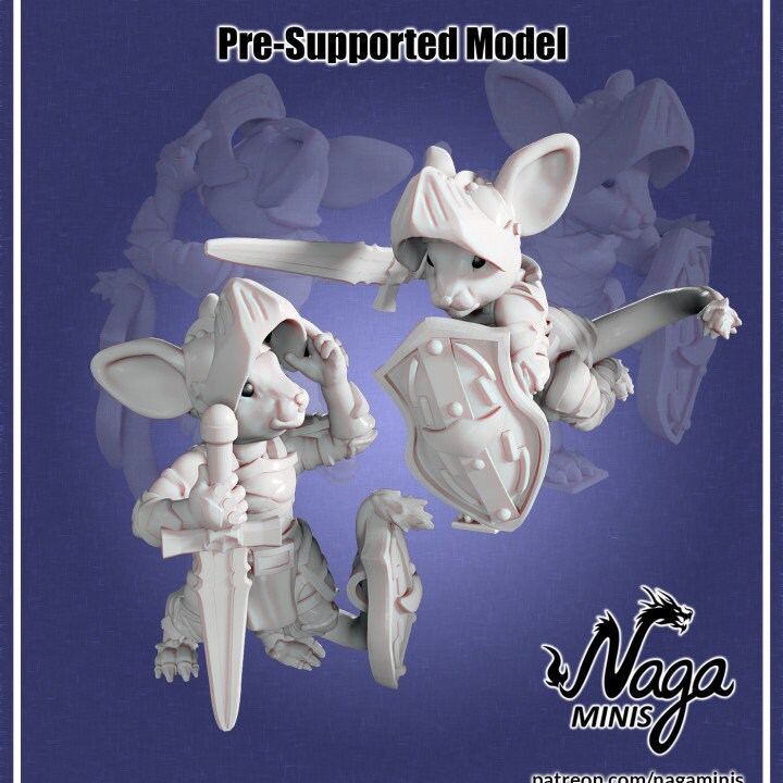 Mousefolk Knight Miniatures for DnD Tabletop RPG Dungeons and Dragons ...