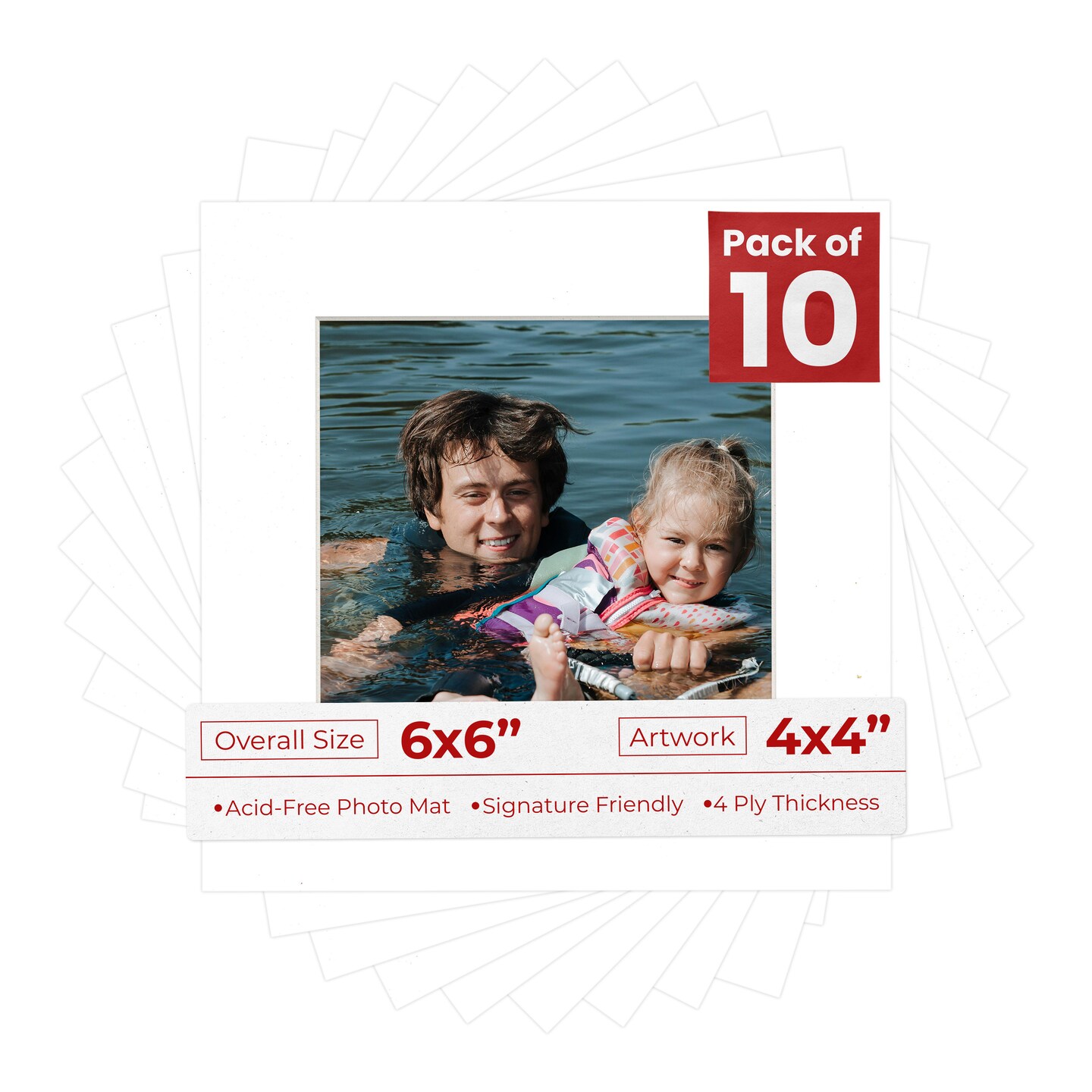 Golf Ball Texture Mat Board for 6x6 Frames - Fits 4x4 Photos - 10 Mats ...