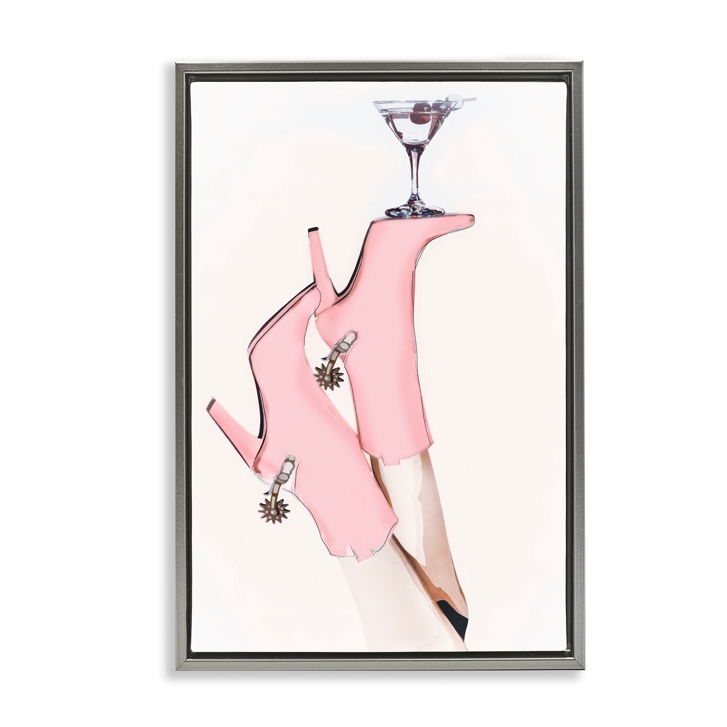 Stupell Industries Martini Lunch Heels Floating Frame By Sophie 6 ...