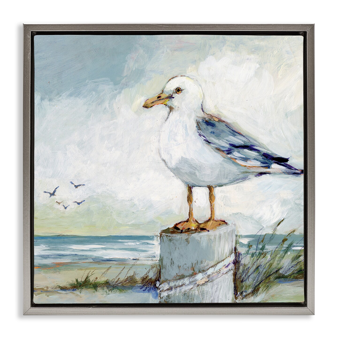 Stupell Industries Seagull Marine Beach Scene Floating Frame By Susan ...