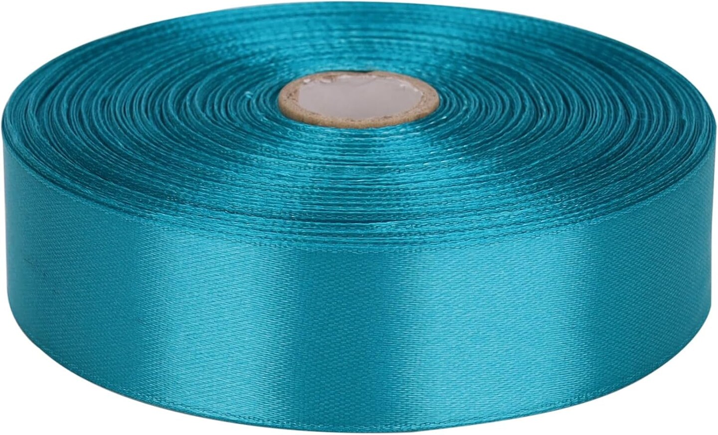 1 Inch Peacock Blue Satin Ribbon 50 Yards Solid Fabric Ribbons Roll for ...