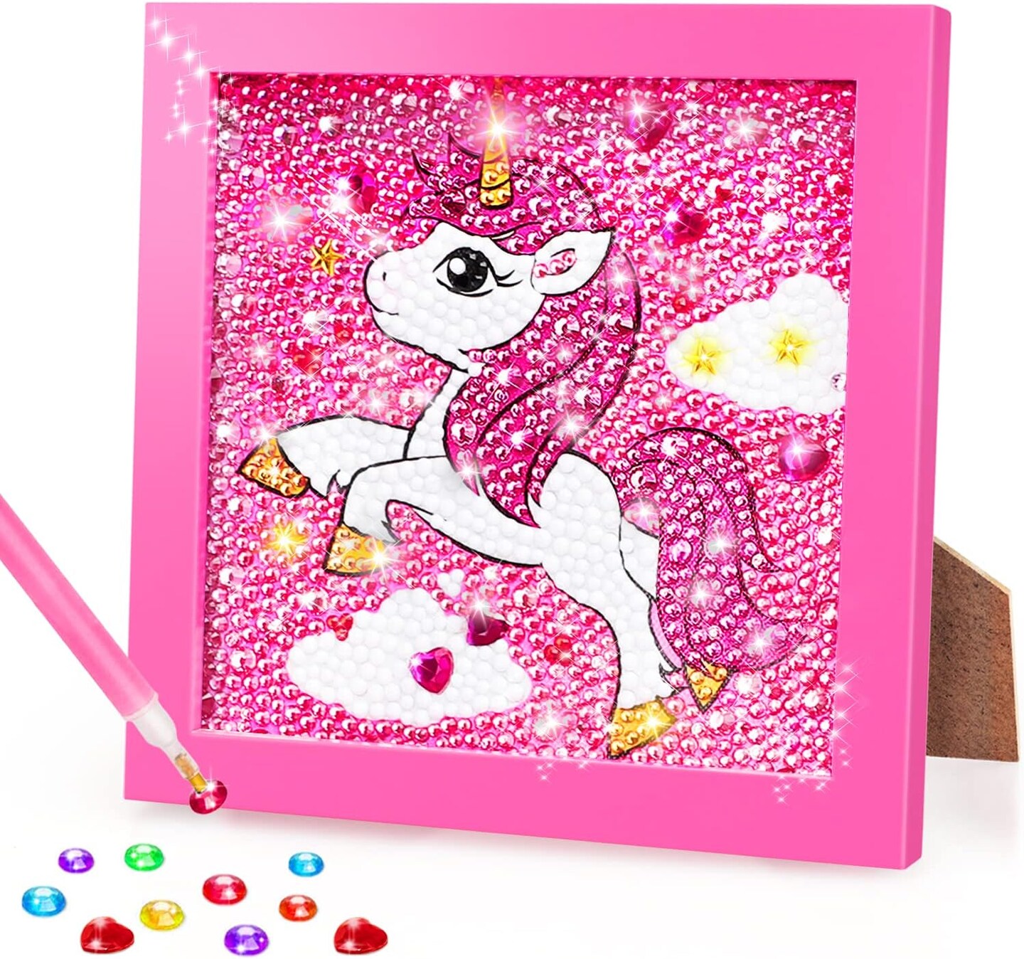 5D Diamond Kits for Kids with Wooden Frame Diamond Arts and Crafts for Kids Ages 6 8 10 12 Gem Painting Kit Unicorn Diamond Kits for Kids Boys Girls Michaels