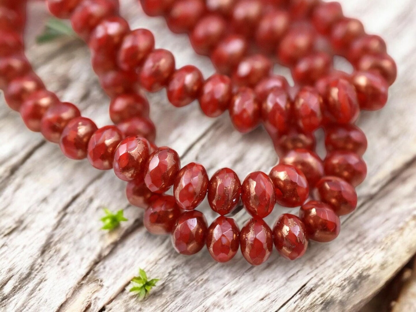 *30* 3x5mm Bronze Washed Ruby Red Fire Polished Rondelle Beads | Michaels