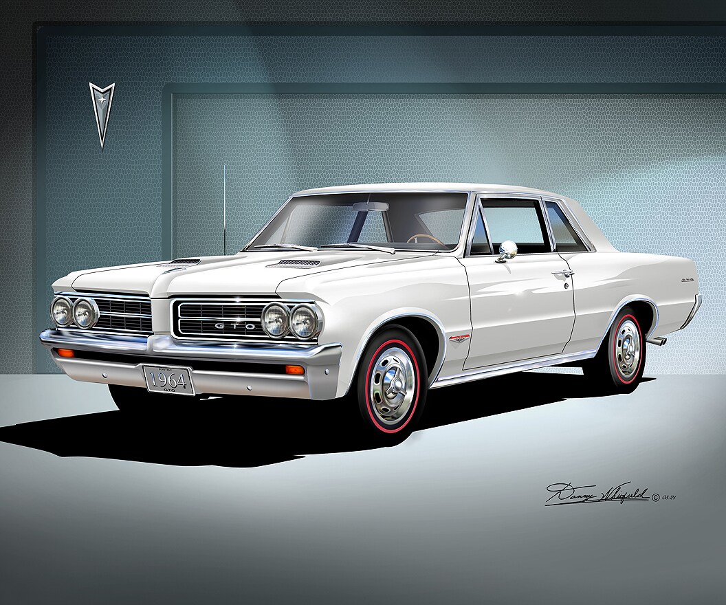 1964 Pontiac GTO Pillard Coupe - Cameo White Art Print by Danny ...
