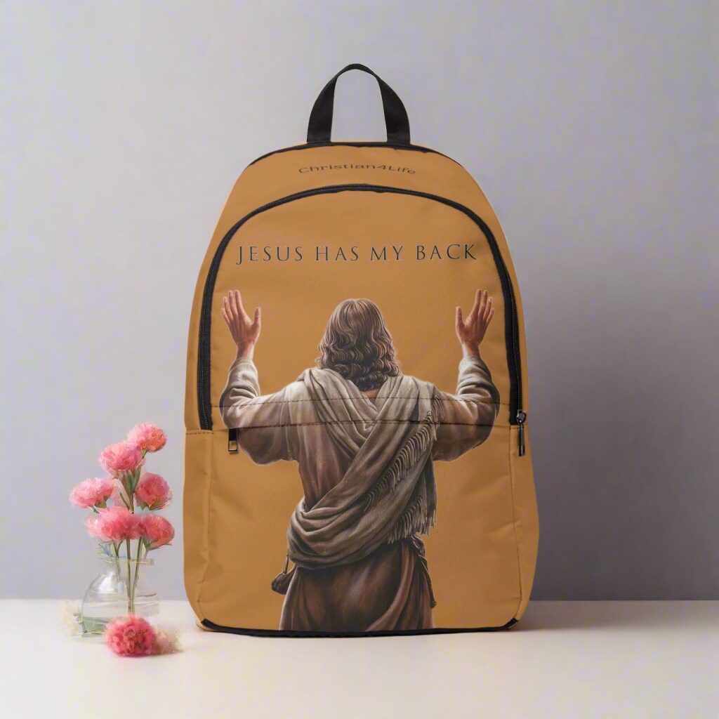 "Jesus Has My Back" Christian Backpack (Brown or Light Brown ...