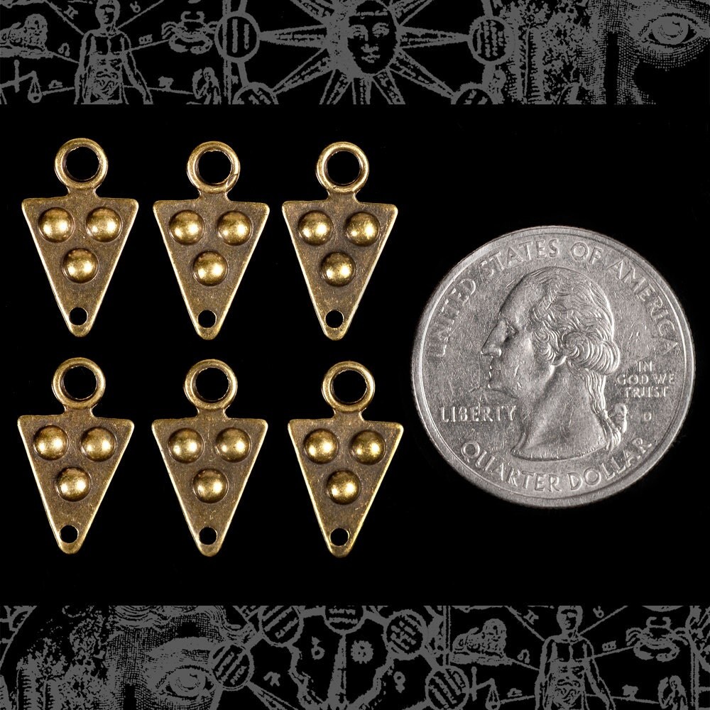 Antiqued Brass Triangle Connectors - Set of Six - AB-2C68 | Michaels