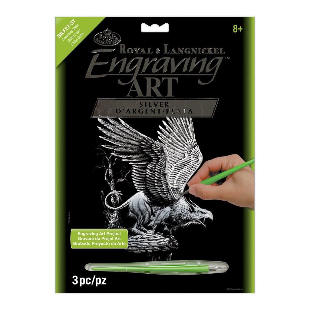 SILF27 | Engraving Art™ 8" x 10" Screaming Griffin Silver Foil Project ...