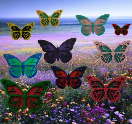 Butterfly Tire Valve Stem Caps, two colors, set of Four. 120 Color ...