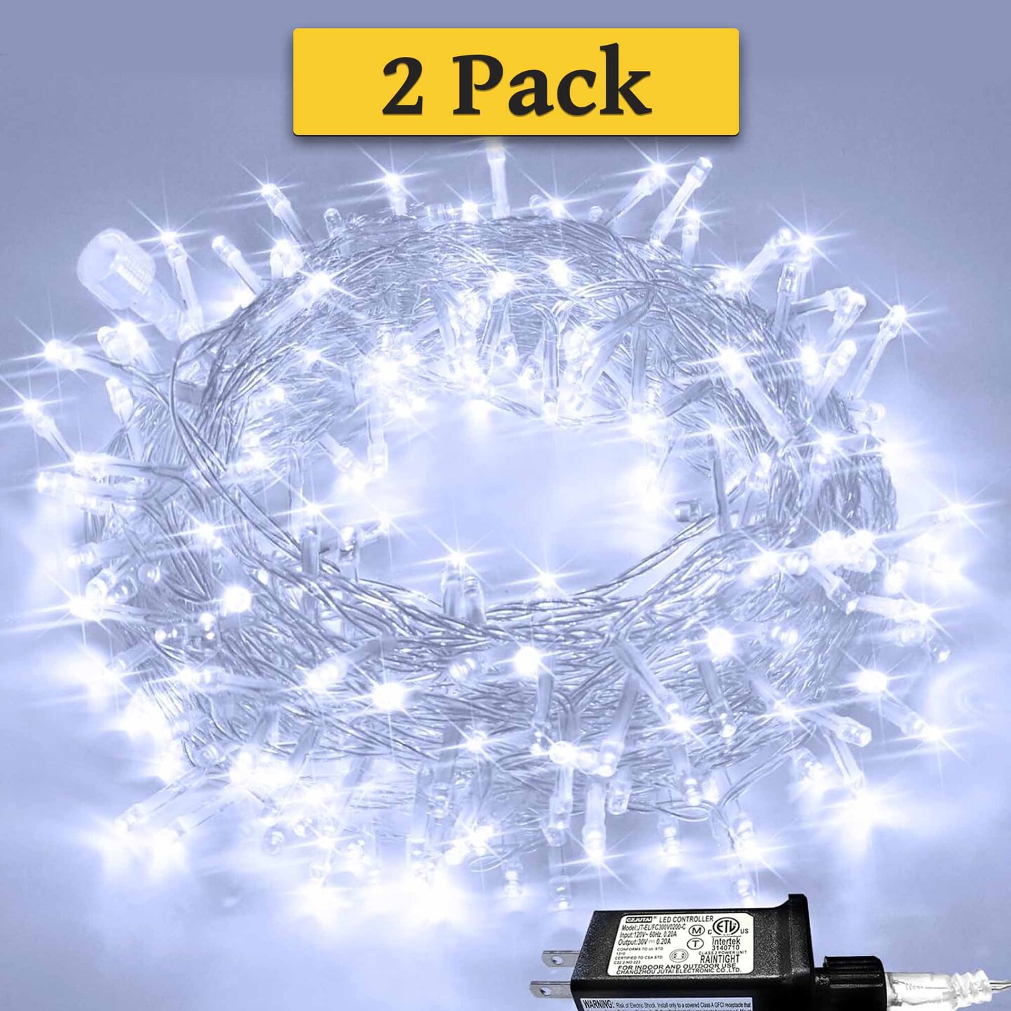 Jmexuss Warm White Indoor String Lights, Color: White, Count: Pack 2 ...