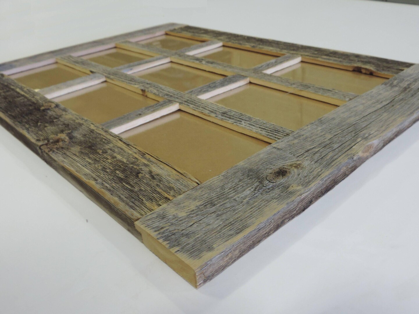 Rustic Barn Wood Window Multi Photo Collage Frame - 9 opening for 4X6 ...