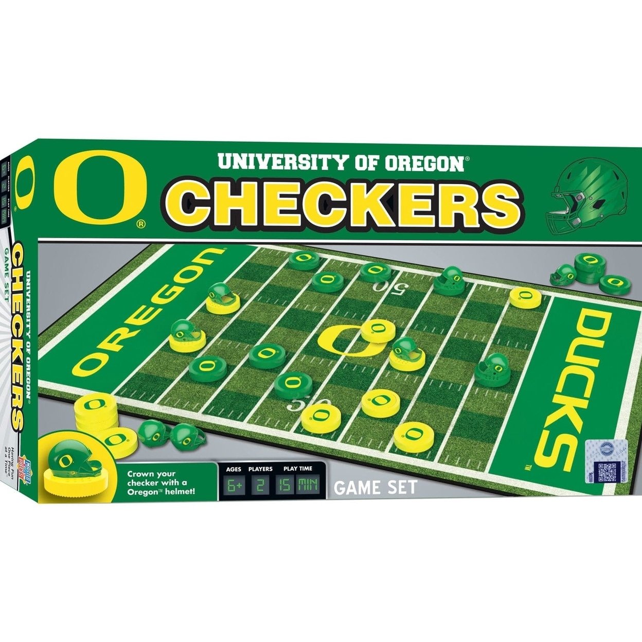 Oregon Ducks Checkers Board Game Ncaa Masterpieces 24 Pieces 13X21 In ...