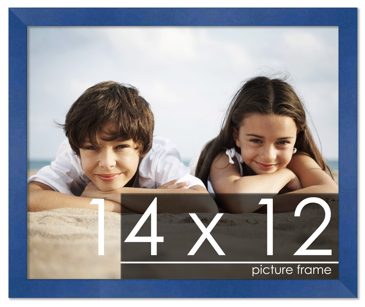 Classic Modern Blue Picture Frame - UV Acrylic, Backing Board, Hanging ...