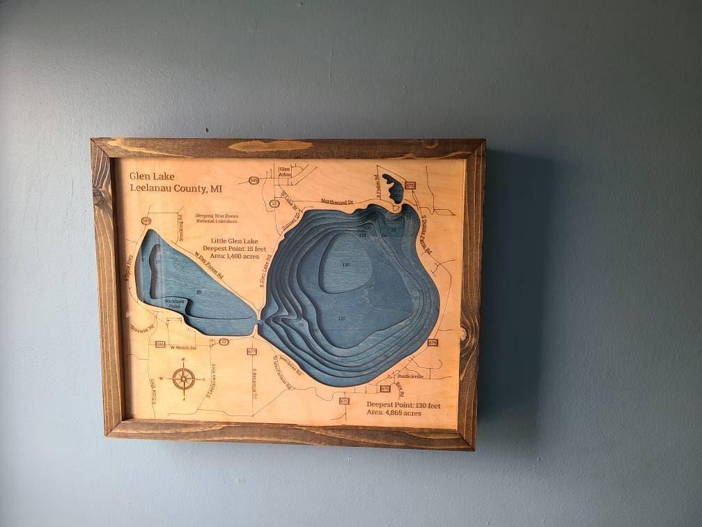Glen Lake 3d Wood Map | MakerPlace by Michaels