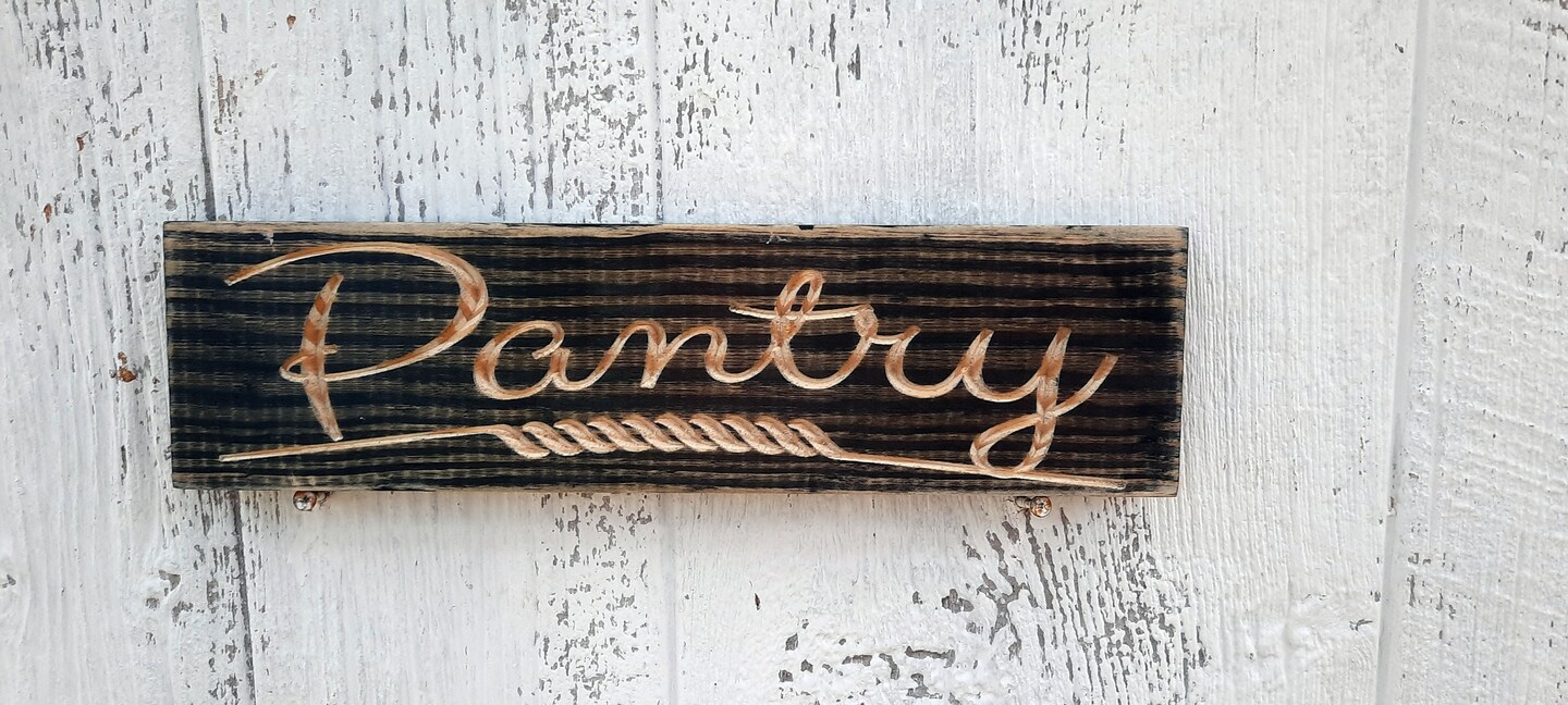 Custom carved Pantry Sign, Personal camping Sign, Carved Distressed ...