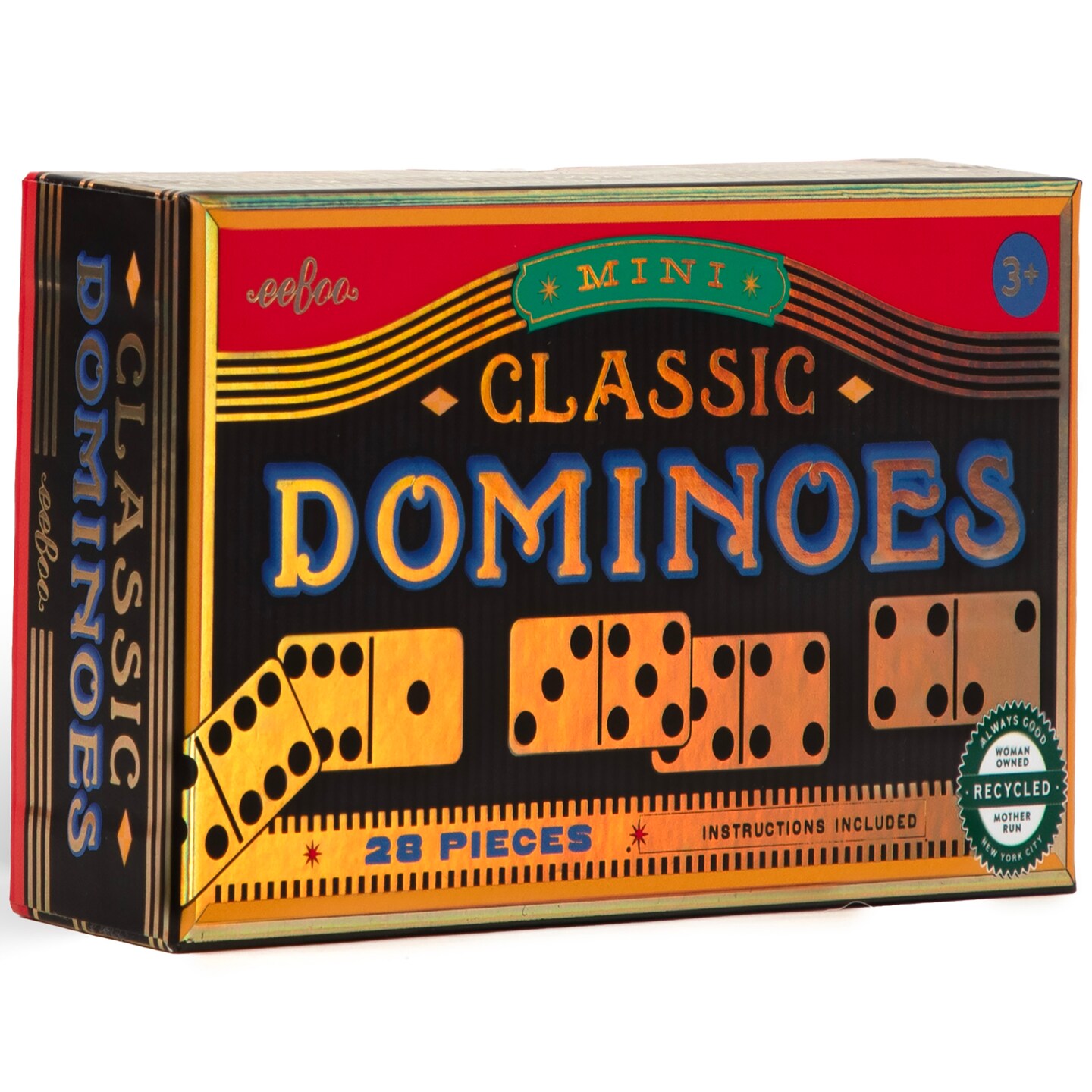 eeBoo: Mini Dominoes – Classic - 28-Piece Game Set, Shiny Golden ...