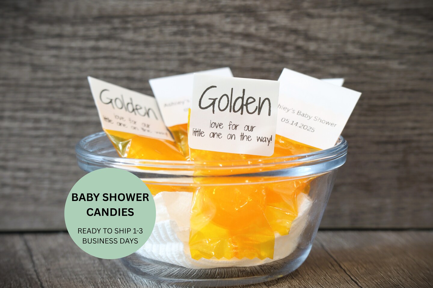 Baby Shower Candy-Butterscotch-Personalized Candy-Baby Shower Favor ...