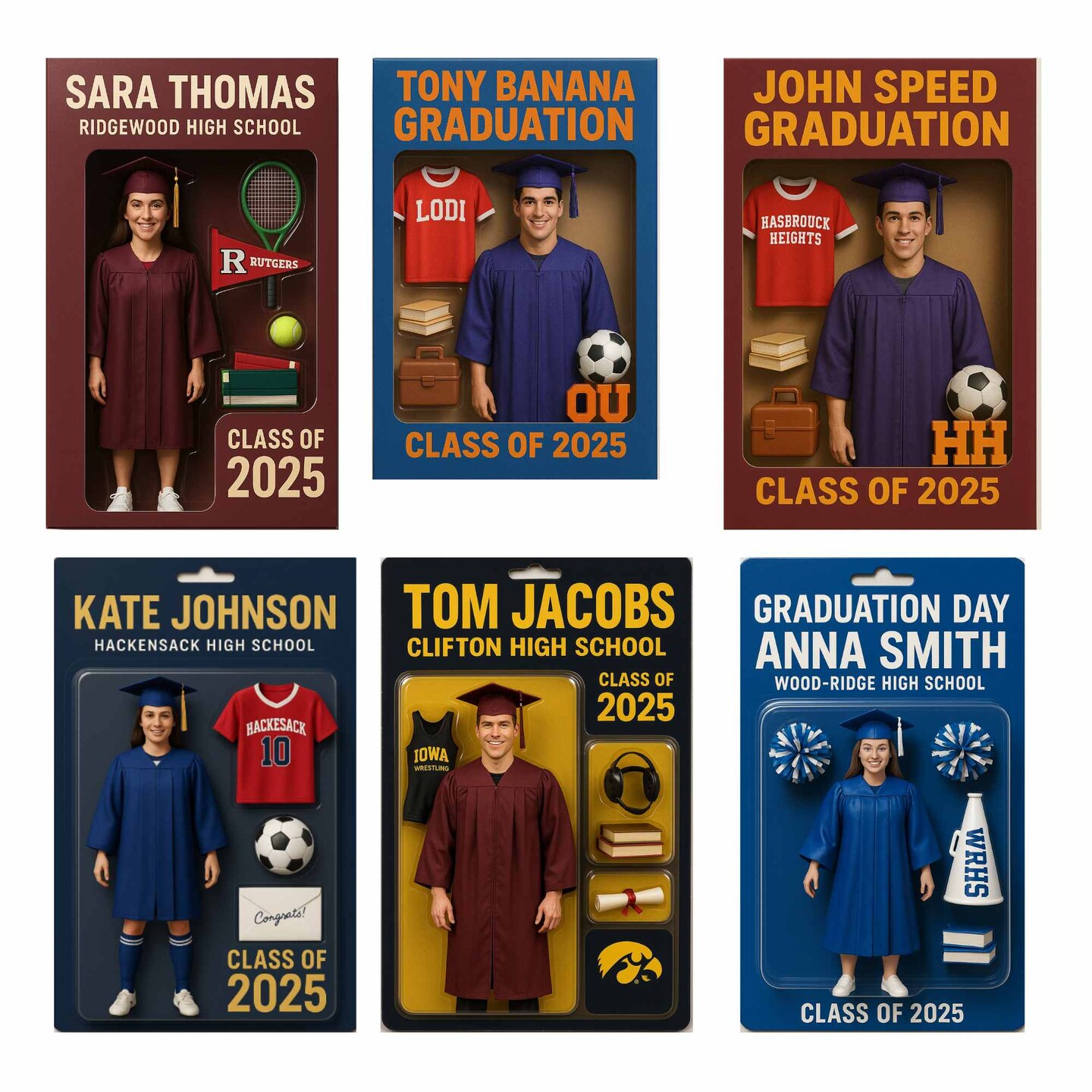 High School Graduation Action Figure Toy box 18x24 Canvas | Michaels