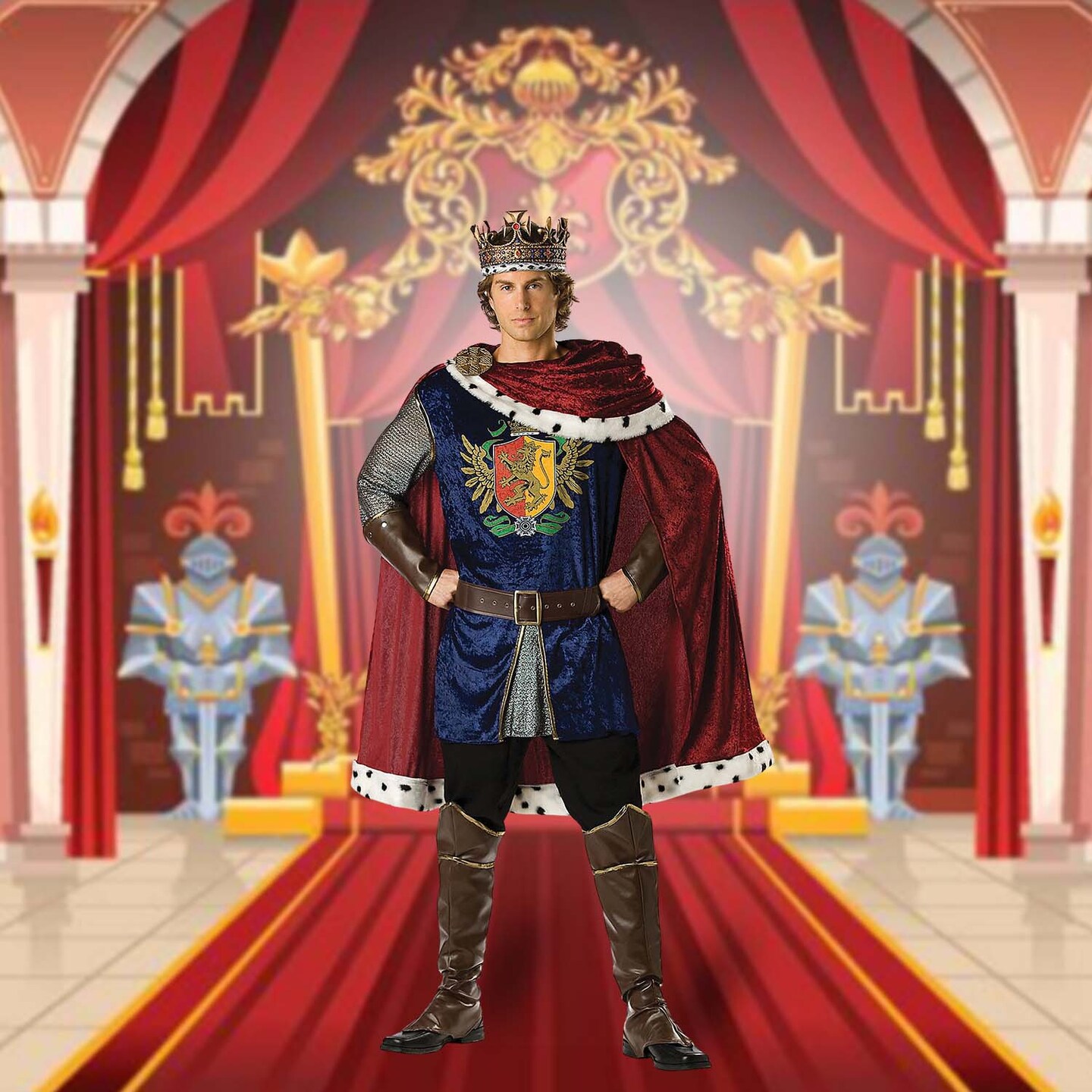 Men's Noble King Costume Tunic Cape Crown and Belt | Michaels