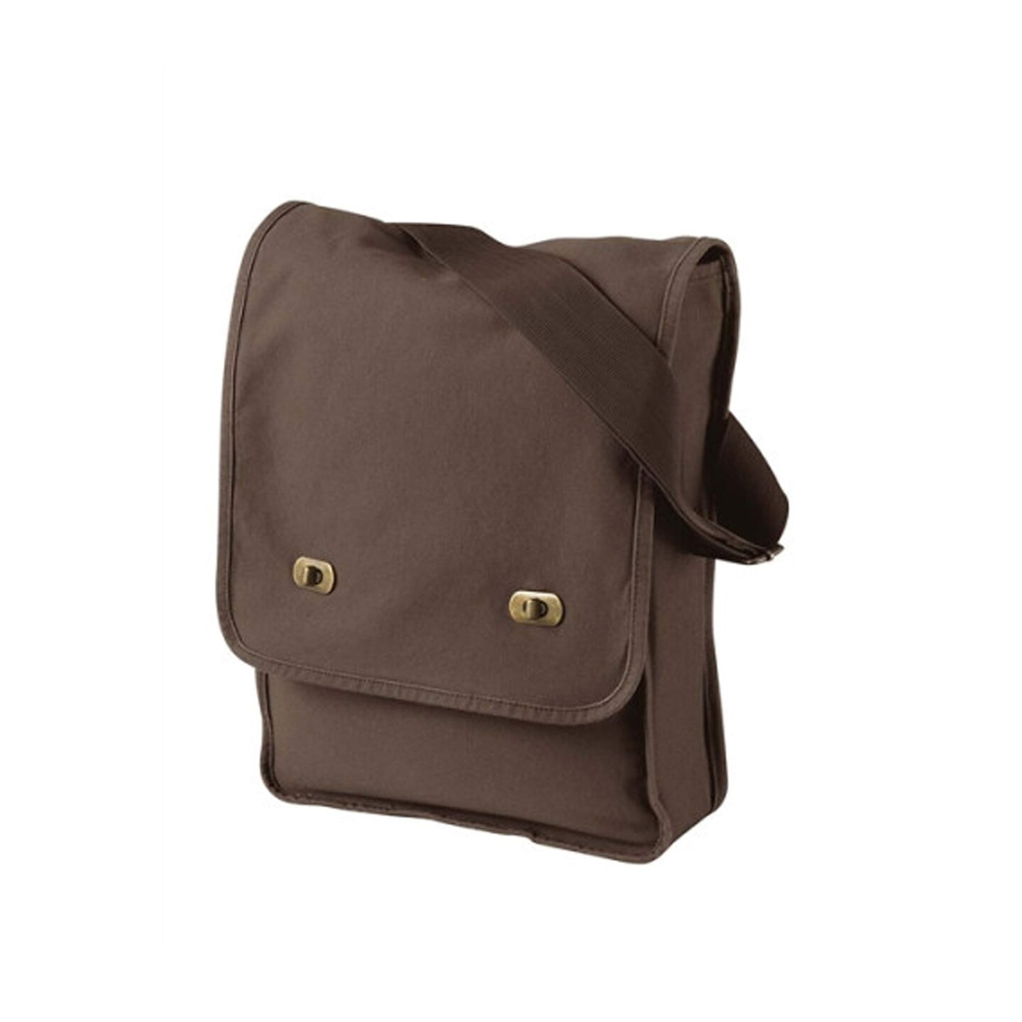 Authentic Pigment® Pigment Dyed Canvas Field Bag with Brass Buckles and ...
