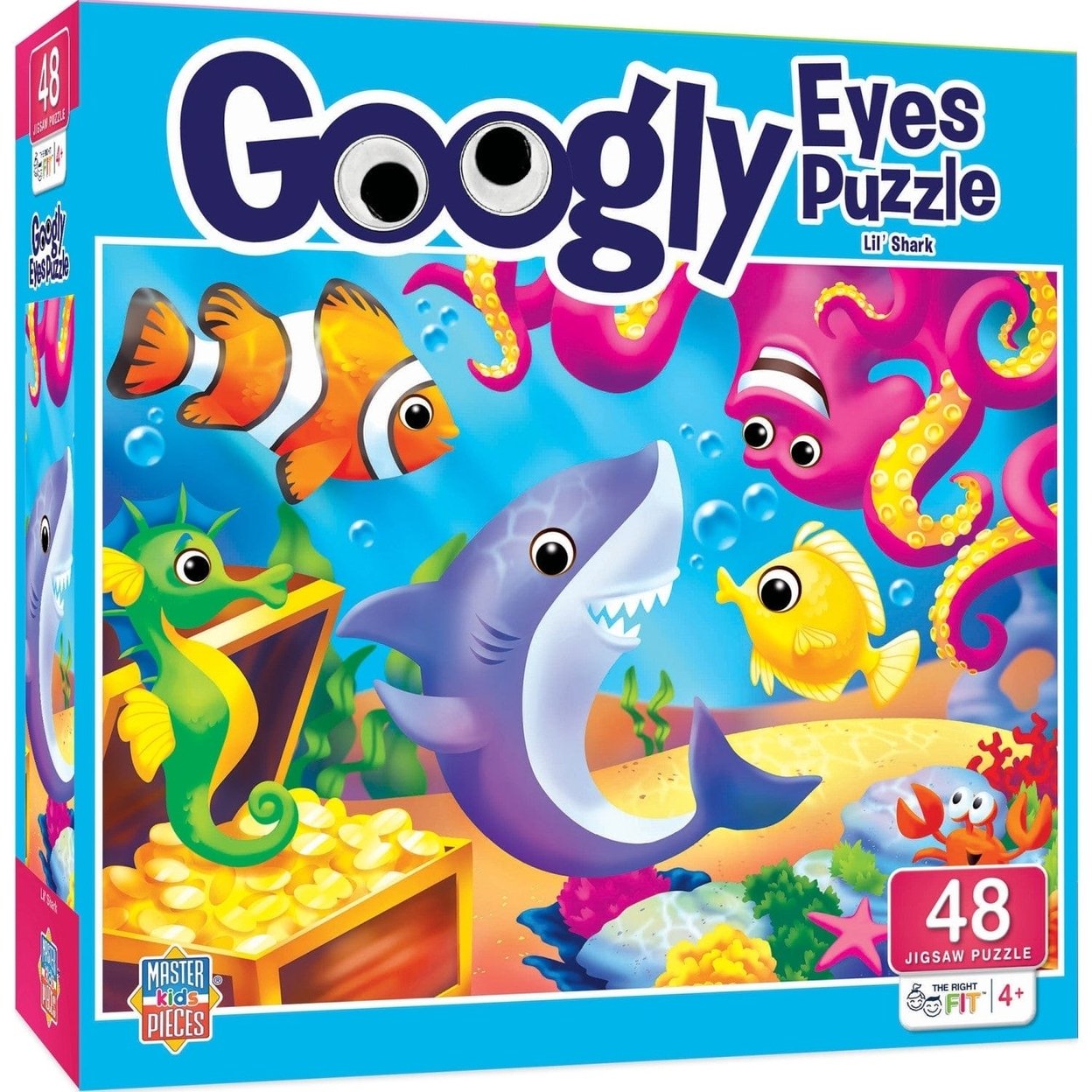 Googly Eyes Lil Shark 48 Piece Kids Jigsaw Puzzle With Wiggly Eyes ...