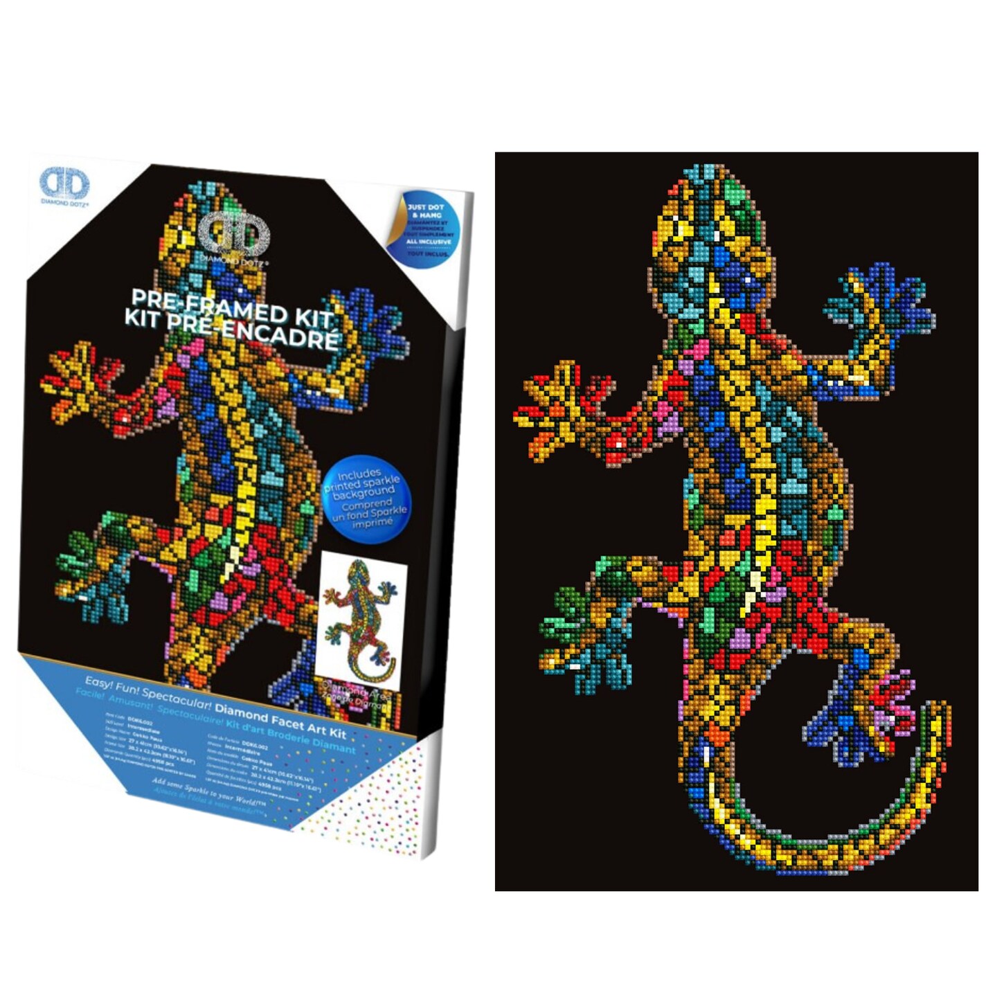 Diamond Dotz Gekko Paua with Frame Animal Diamond Painting Kits for ...
