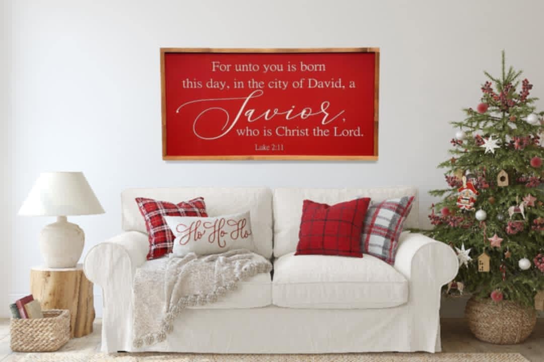 For Unto You - Luke 2:11 Wood Christmas Sign Holiday Handmade Wood Wall ...