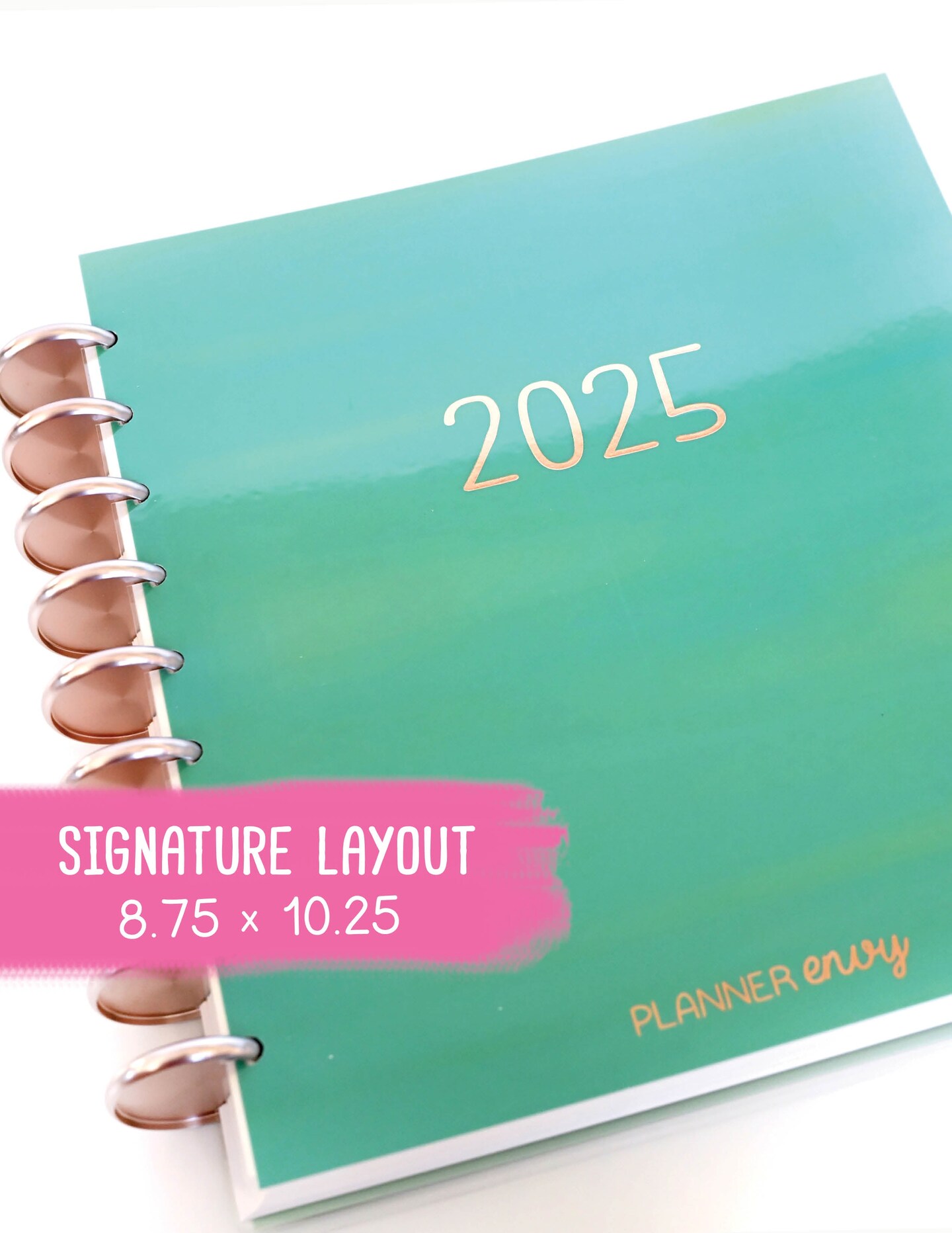 2025 Planner - Signature Layout, Disc Bound - "Teal Strokes" (#802 ...