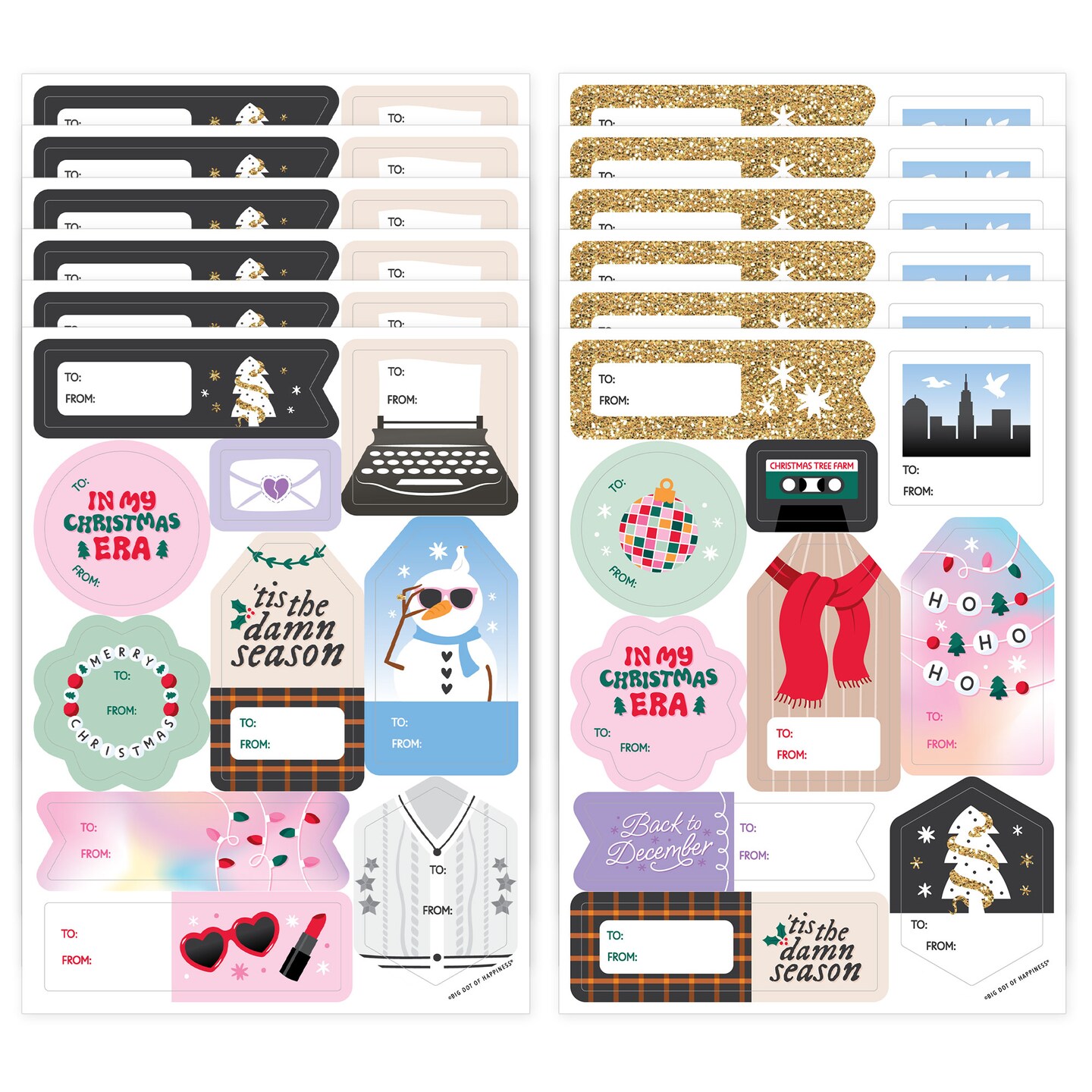 Big Dot of Happiness In My Christmas Era To and From Stickers, Assorted ...