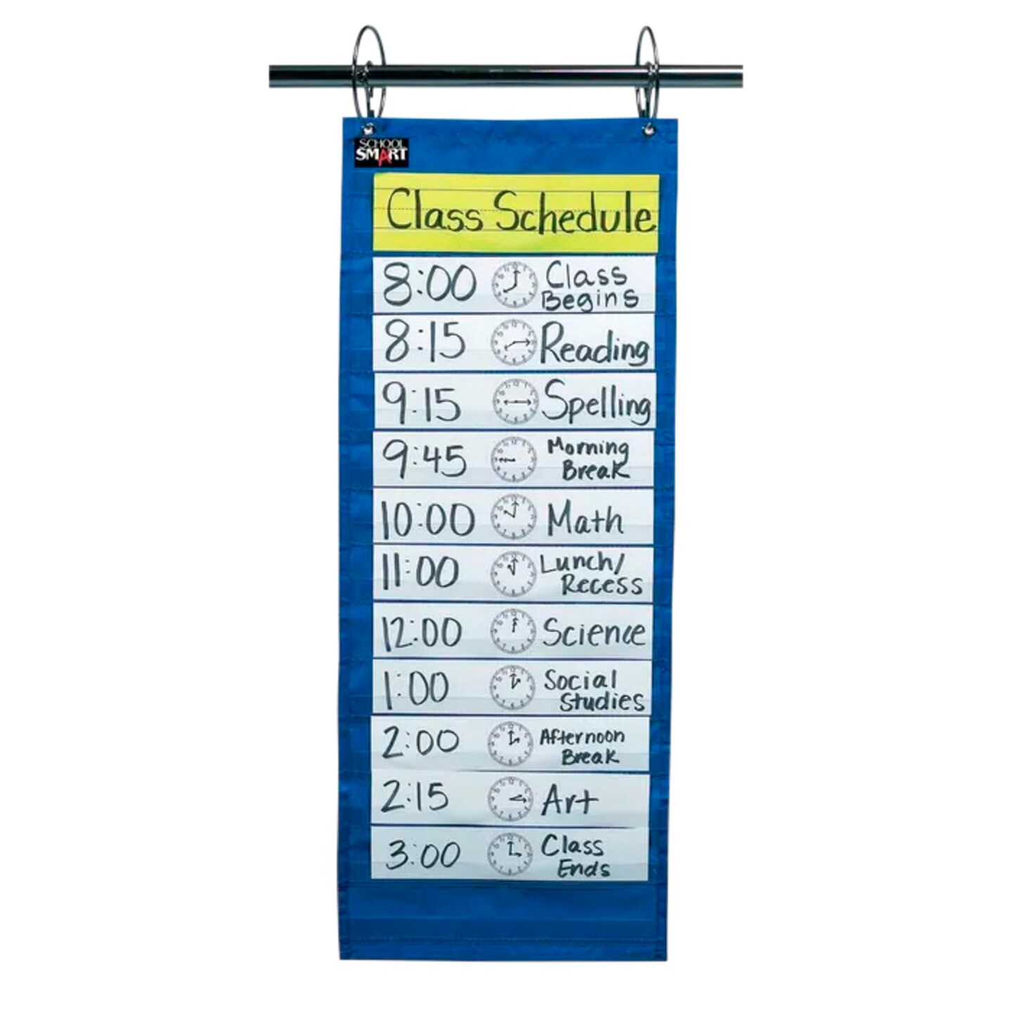 School Smart Pocket Chart with 14 Pockets, 33 x 12-1/2 Inches, Blue ...