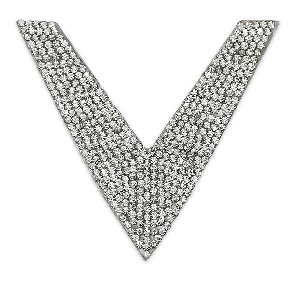 Iron-on Rhinestone V Shape Applique/Patch | Michaels