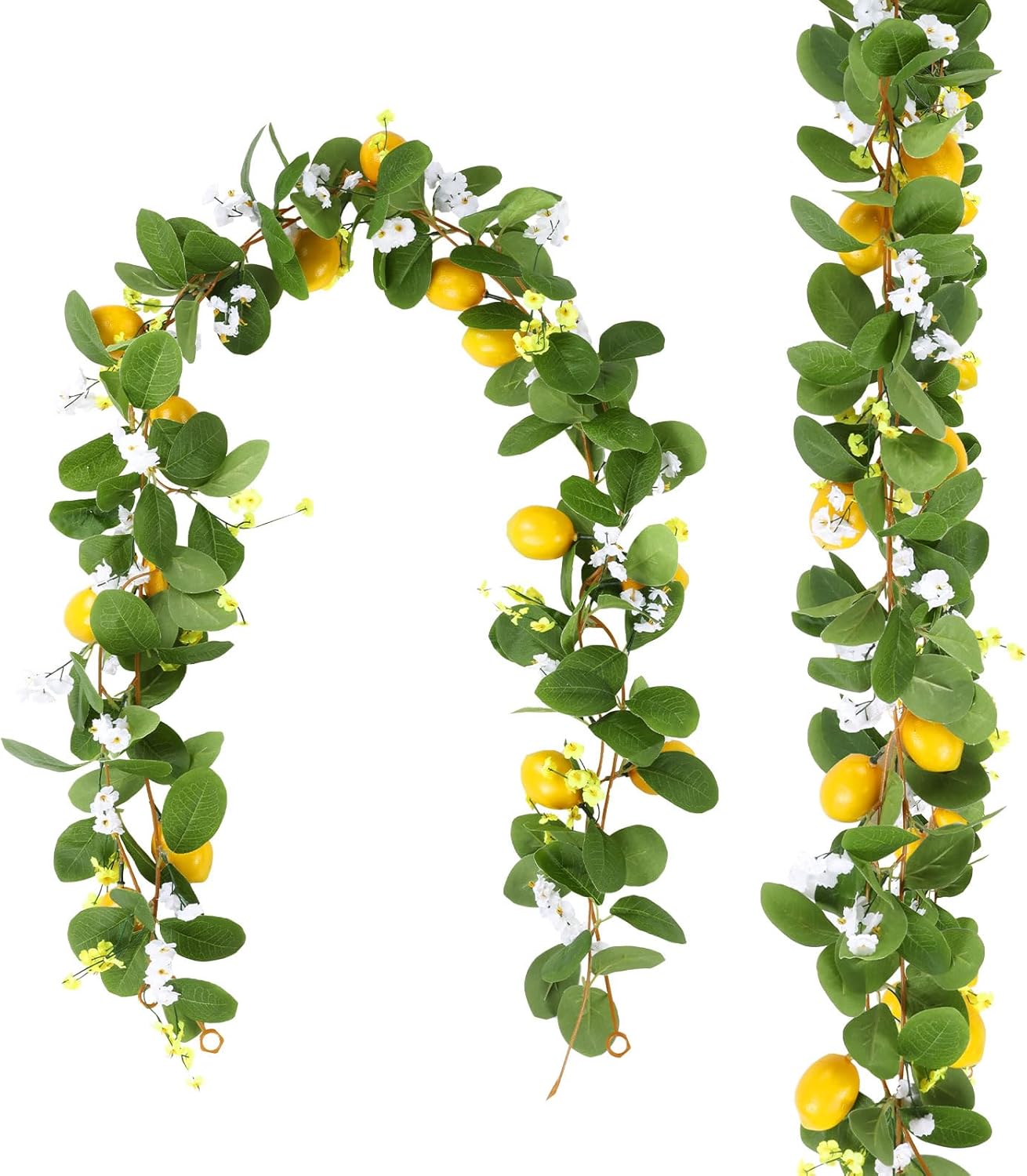 2Pcs Total 11 Ft Artificial Lemon Garland Spring Summer Faux Fruit Vine ...