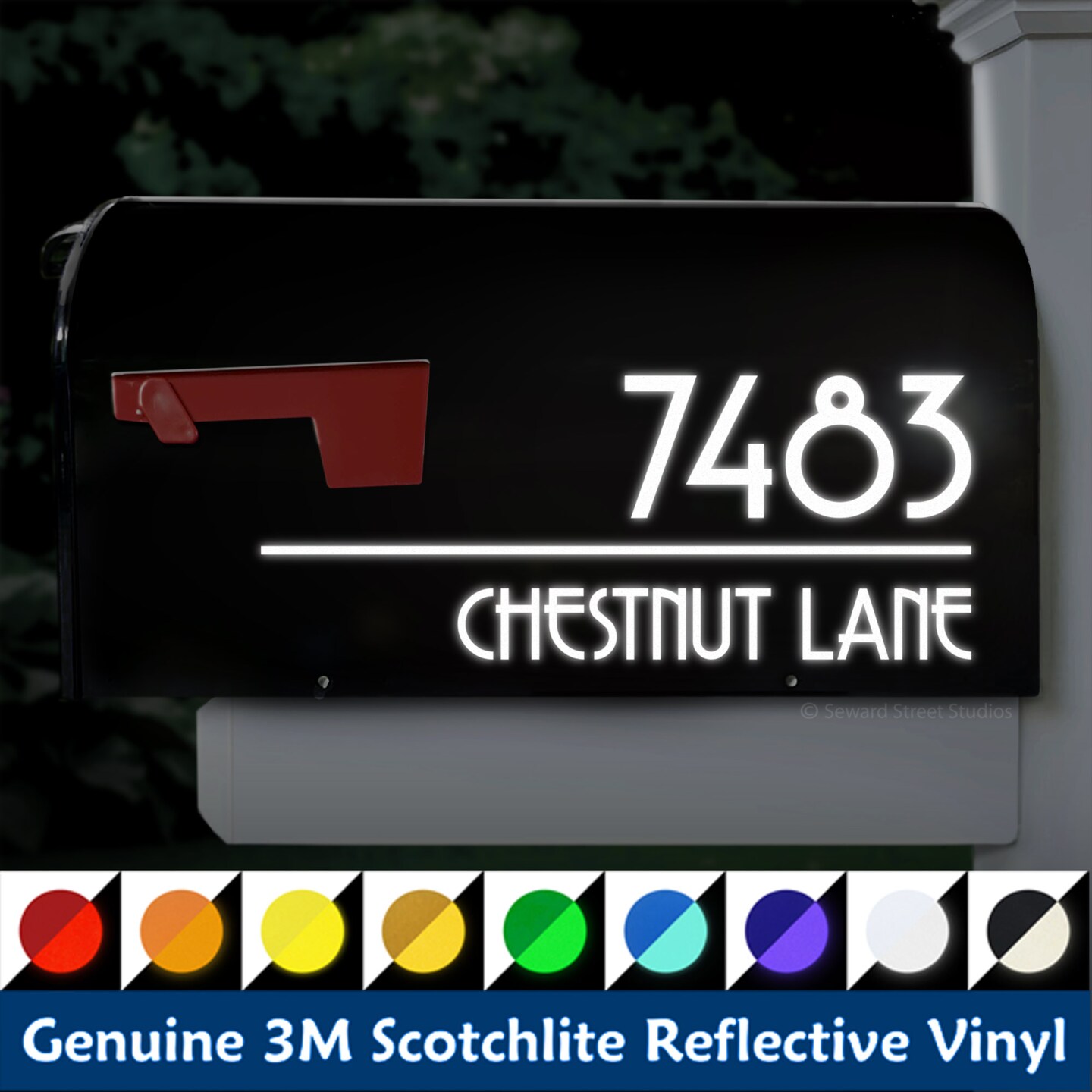 Reflective Mailbox Address Decal, Custom Street Name Sticker ...