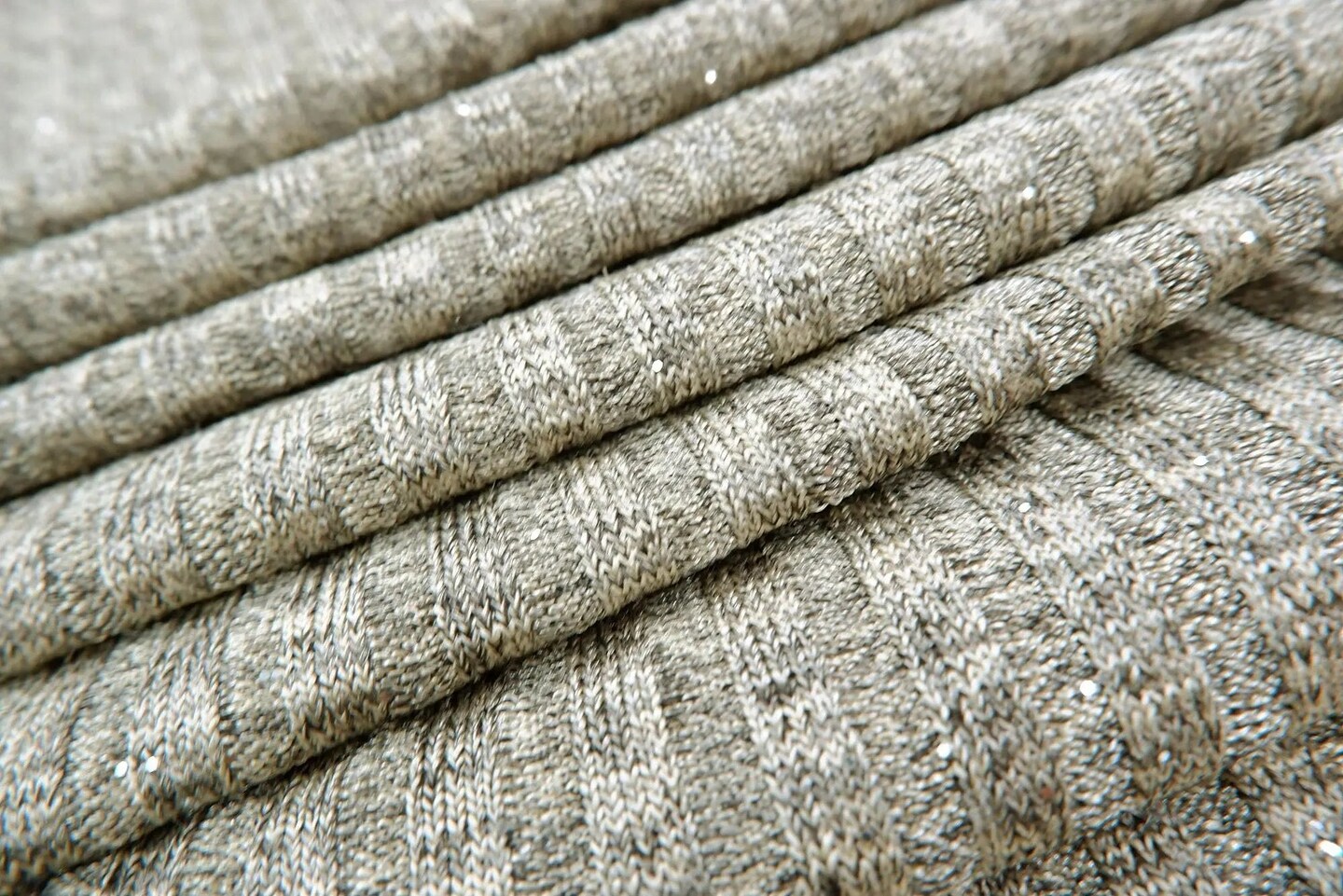 Glitter Rib Knit Fabric 1 Yard Solid Melange Soft Stretch Shimmer 58/60 ...