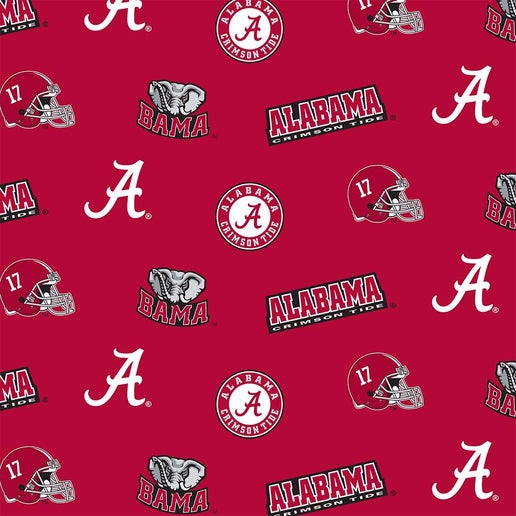 Licensed NCAA University of Alabama All Over AL-045 Cotton Fabric by ...