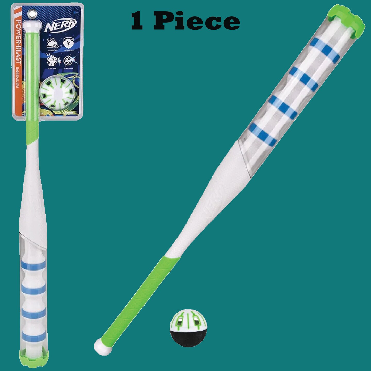 Nerf Sports Power Blast Bat And Ball Set Thirty Two Inches Authentic ...