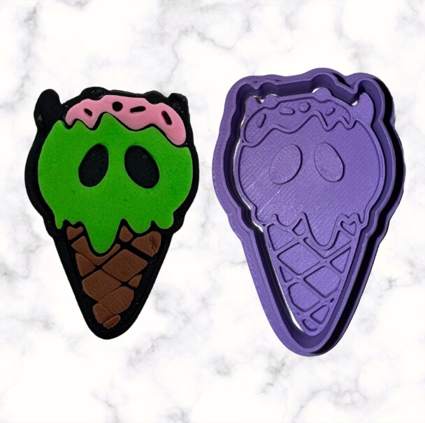 Spooky Ice Cream Cone Cookie Cutter with Stamp Option | Michaels