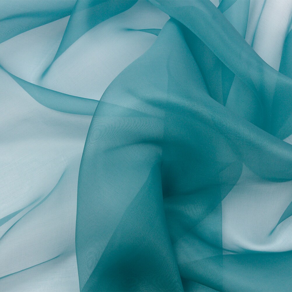 1 Yard Colonial Blue Silk Organza Fabric Sheer Lightweight Material for ...