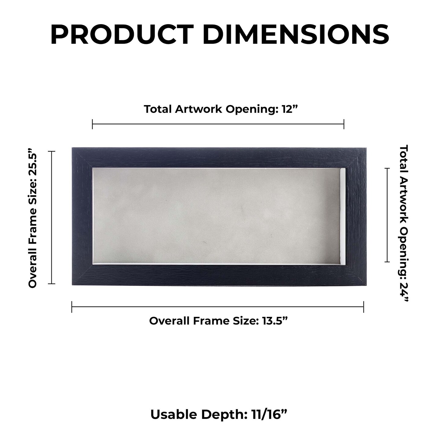 Black Wood Grain Shadow Box Frame with Acrylic Front - Light Brown ...