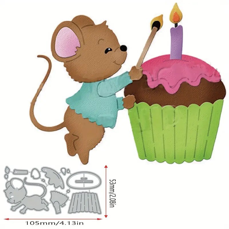 Designer Metal Birthday Mouse Die-Cutting 12 Piece Die Set | Michaels