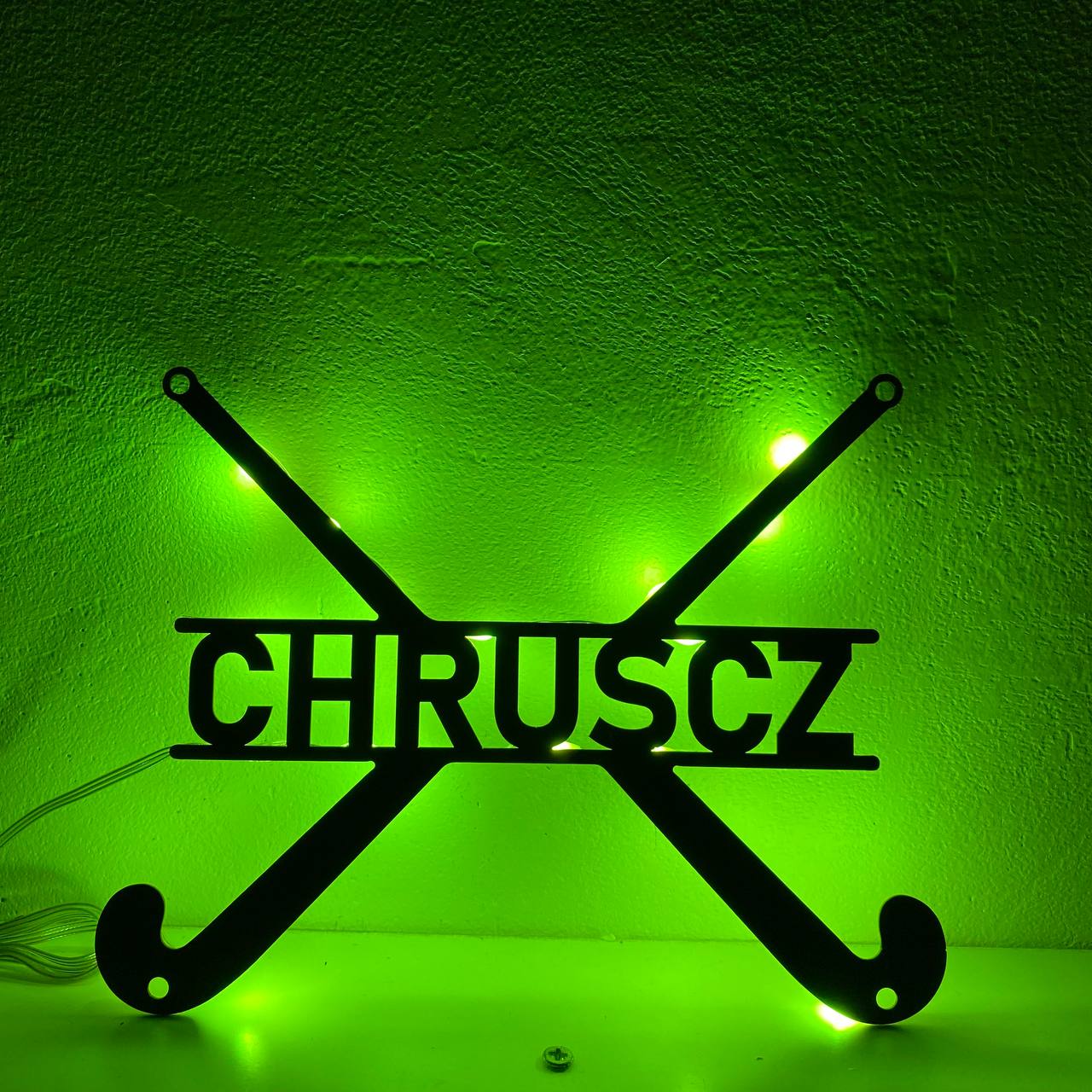 Custom Field Hockey Metal Wall Art LED Light, Hockey Player Metal Sign ...