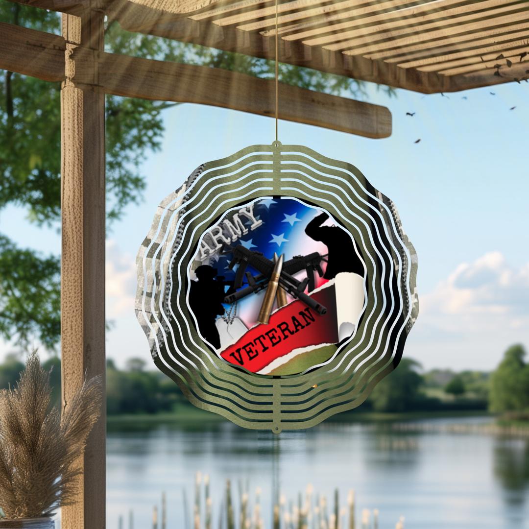 United States Army, Veteran, 10 inch Garden Wind Spinner | MakerPlace ...