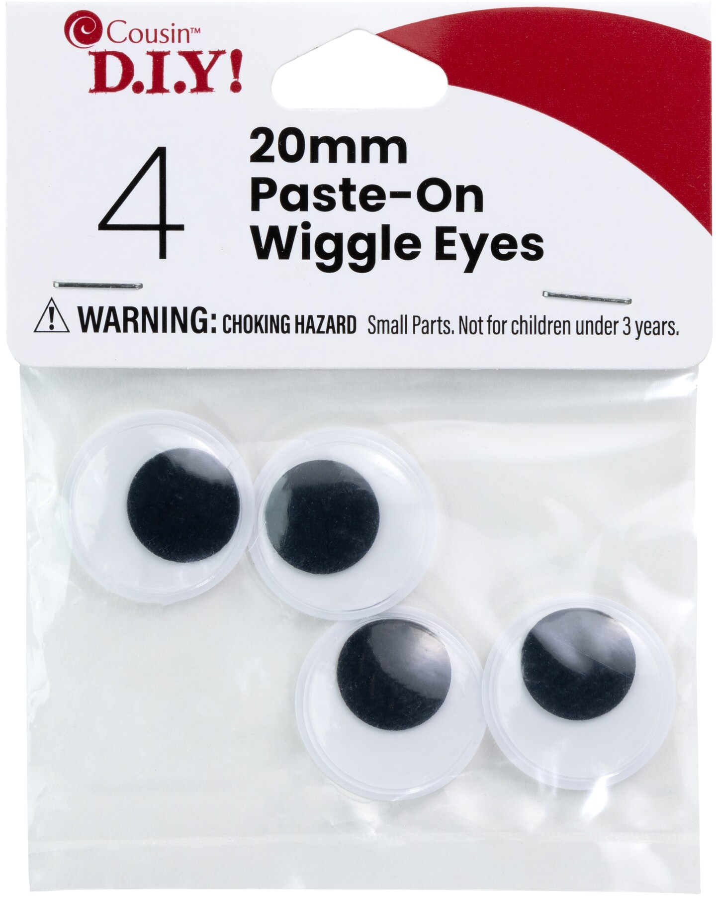 CousinDIY Paste-On Wiggle Eyes 20mm 4/Pkg-Black | Michaels
